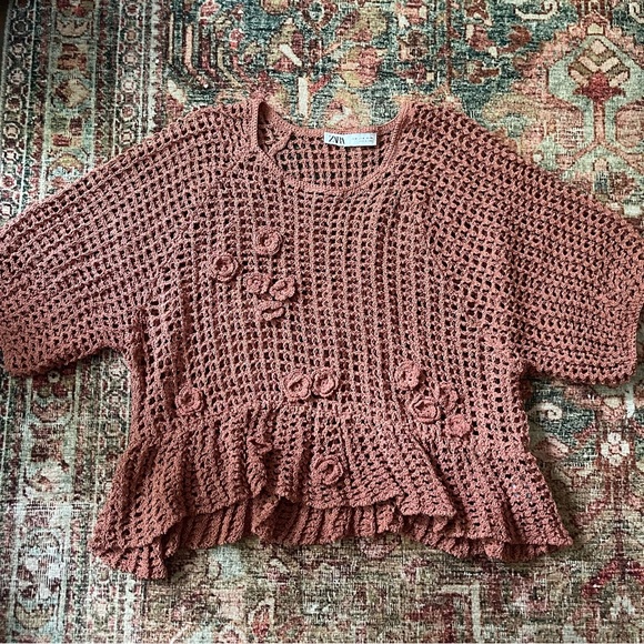 Zara | Sweaters | Zara Crocheted Sweater | Poshmark